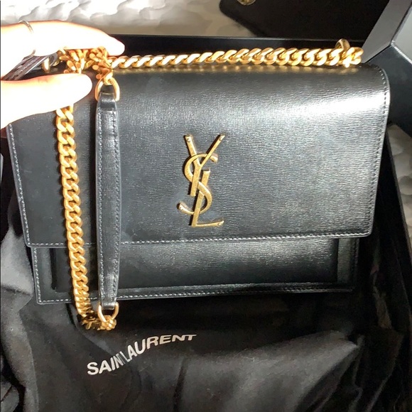 Saint Laurent | Bags | Ysl M Sunset Golden Blk | Poshmark